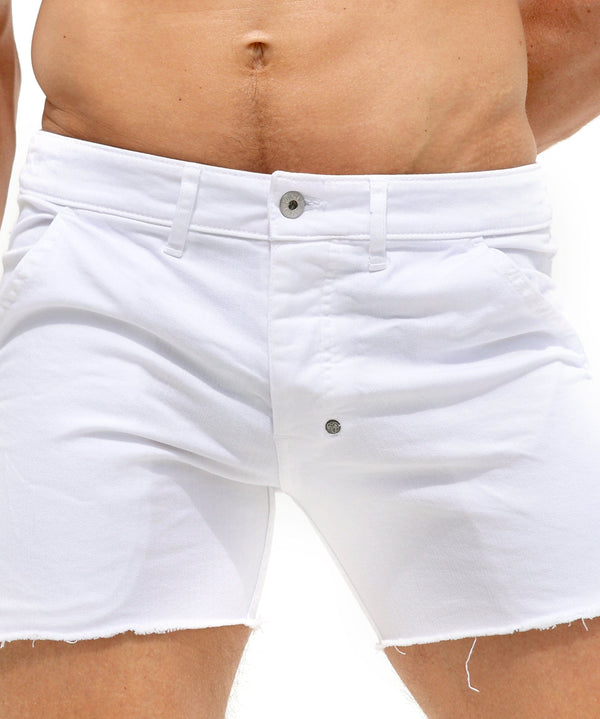 RUFSKIN® MARIN WHITE Stretch Cotton Denim Cut-Off Short
