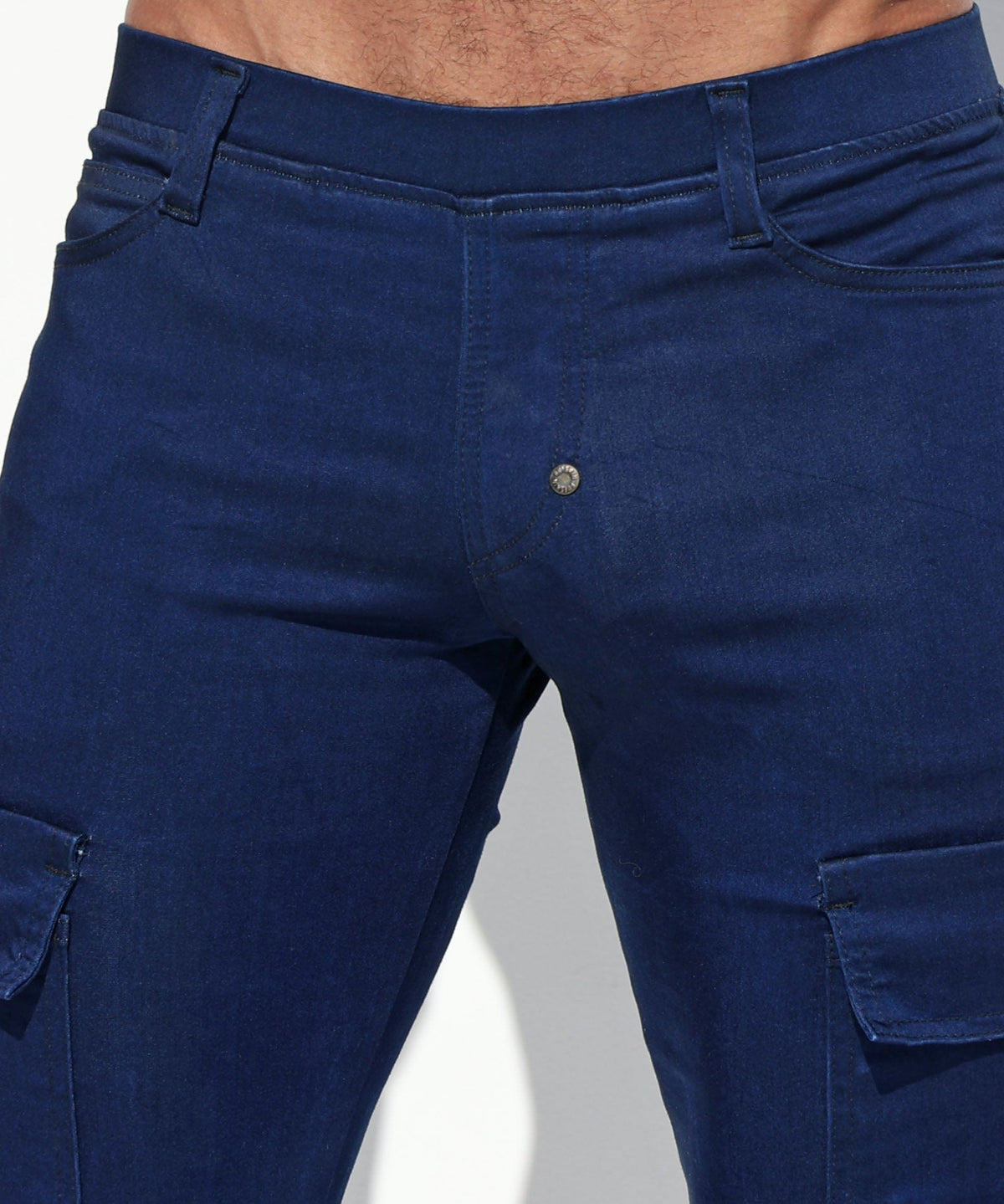 RUFSKIN® DENVER Navy Blue Stretch Twill Slim-Fit Straight-Leg Cargo Pants