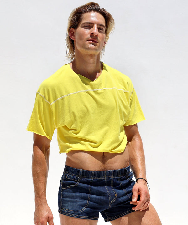 RUFSKIN® BIG HORN Stretch Cotton-Modal Oversized Cropped Silk Screen T ...