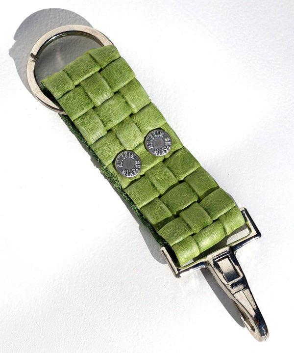 RUFSKIN® BORA LIME Woven Leather Keychain Accessory