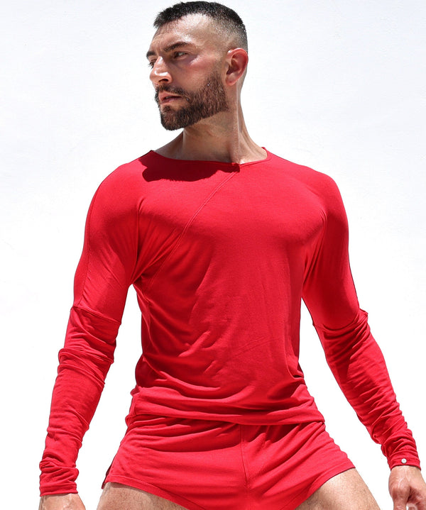 RUFSKIN® DIXON RED Signature Kimono Long Sleeve Stretch-Rayon T-shirt