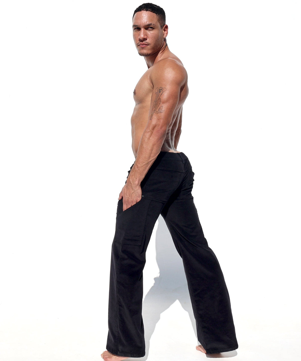 RUFSKIN® MAGNUS BLACK Slim-Fit Relaxed-Leg Stretch Corduroy Work Pants