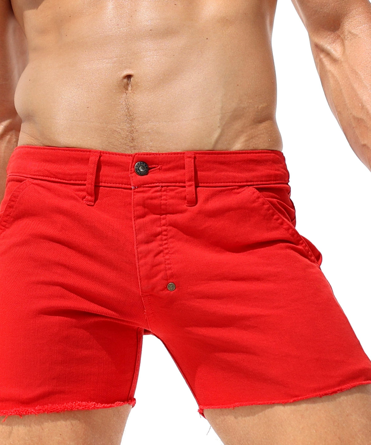 RUFSKIN® MARIN RED Stretch Cotton Denim Cut-Off Short