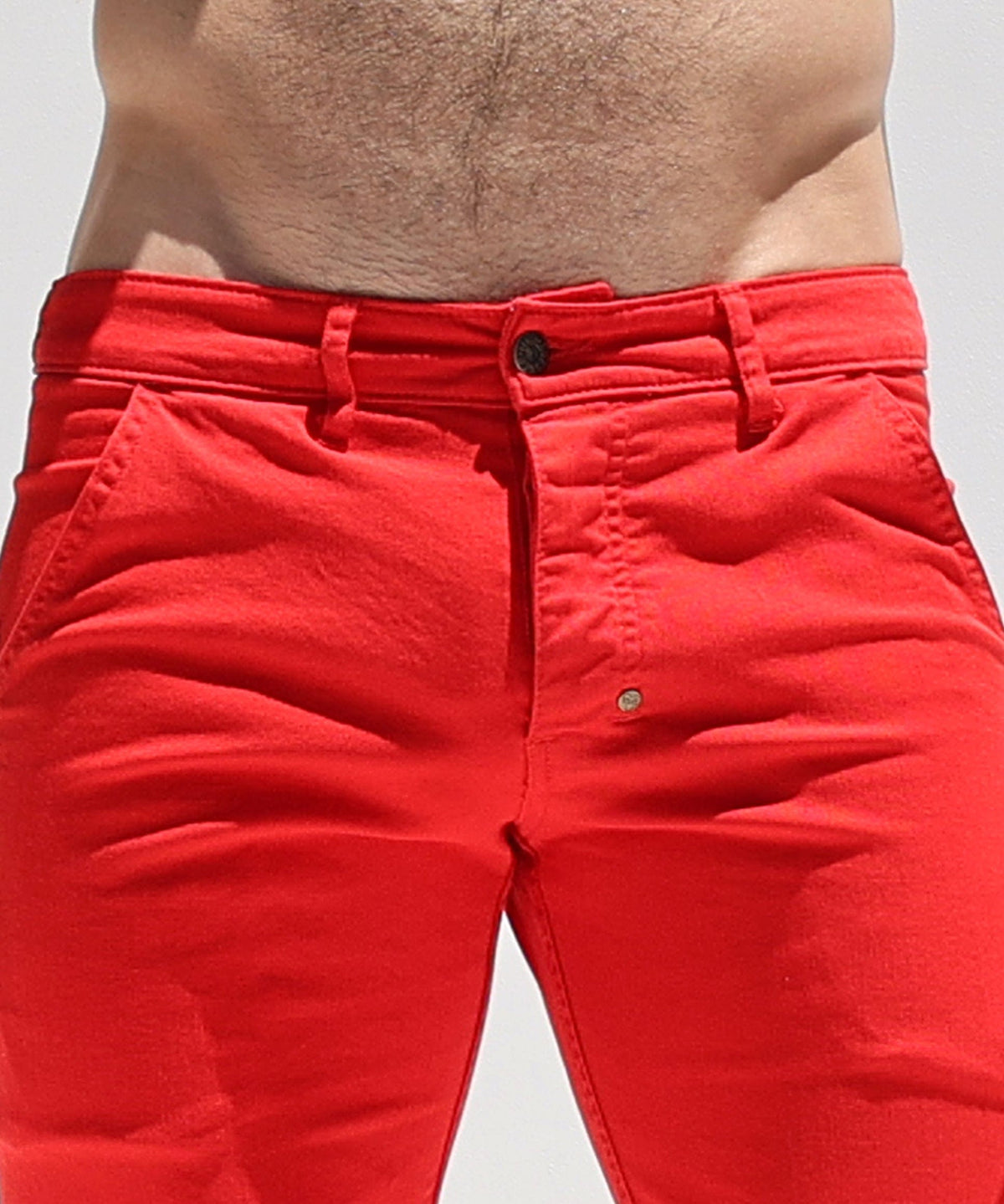 RUFSKIN® MATELOT RED Stretch Cotton Twill Flare Leg Denim Jeans