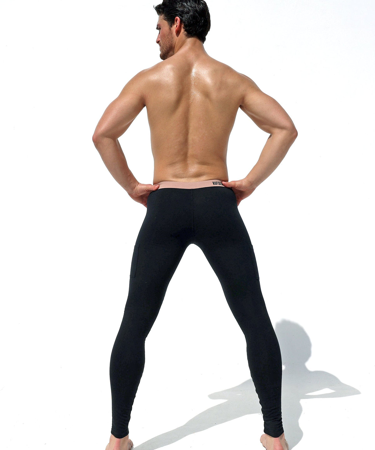 RUFSKIN® ZENITH BLACK Stretch Cotton French Terry Leggings