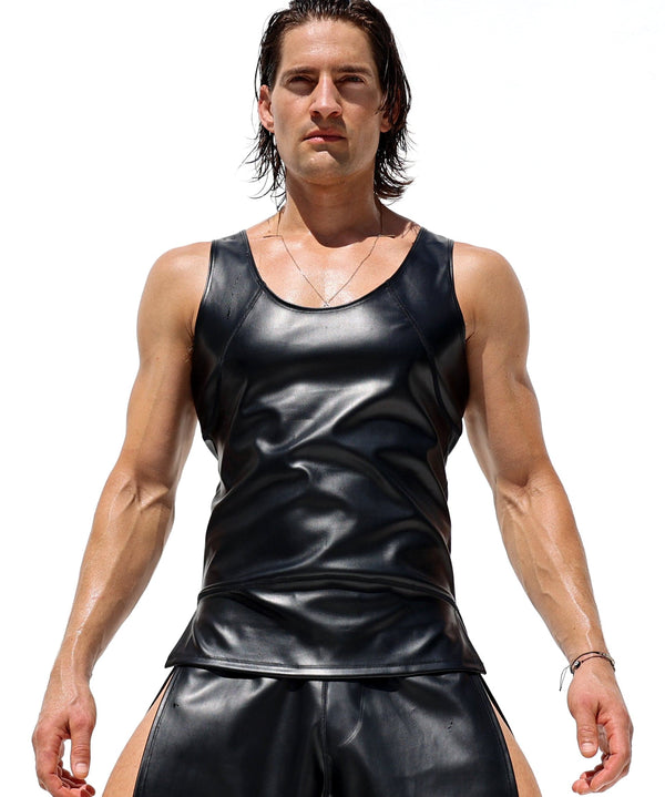 RUFSKIN® REX ONYX | Signature Stretch Leatherette Sport-Lounge Tank Top