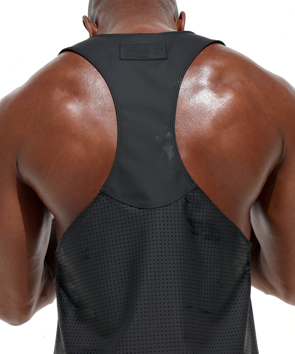 TOM OF FINLAND® by RUFSKIN® Matte Black Perforated Rubberized Spandex ...