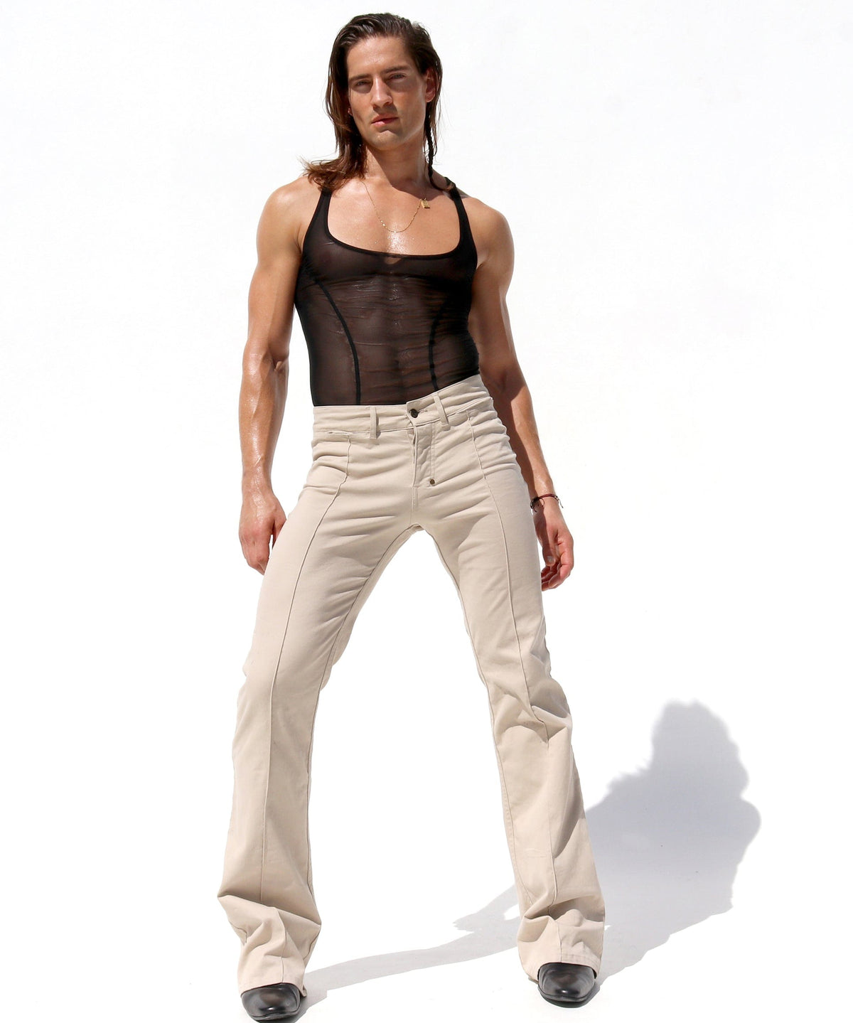 RUFSKIN® JUKA TWILL SAND Stretch Bootcut Denim Jeans | Flare Leg | Bell ...