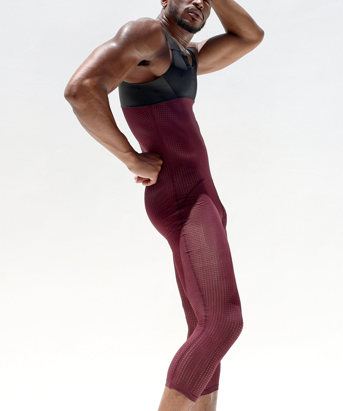 RUFSKIN® SOMERSAULT Stretch Perforated Mesh Sport 3/4 Length Bodysuit